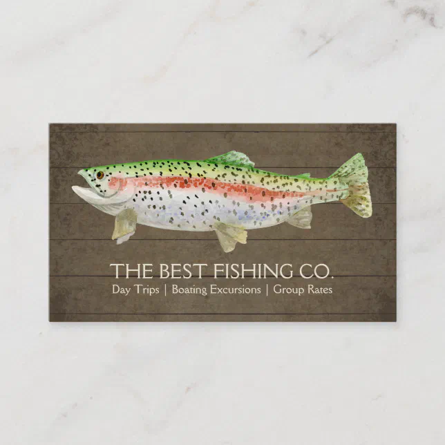 Rustic Wooden Fishing Guide Lake Charter Boat Business Card | Zazzle