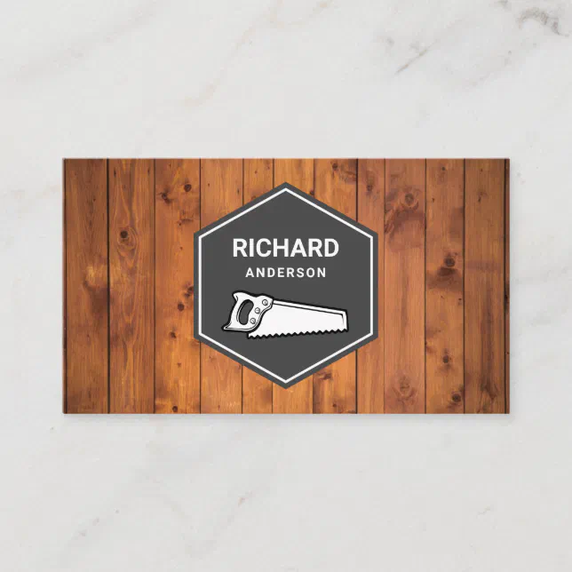 Rustic Wooden Flooring Custom Wood Works Carpenter Business Card | Zazzle