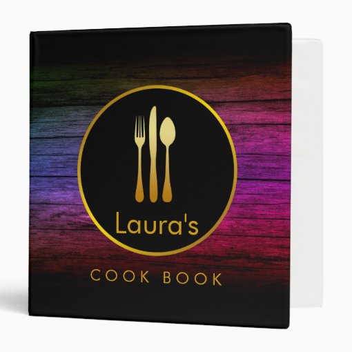 Rustic Wooden Recipe Book Family Cook Kitchen Binder | Zazzle