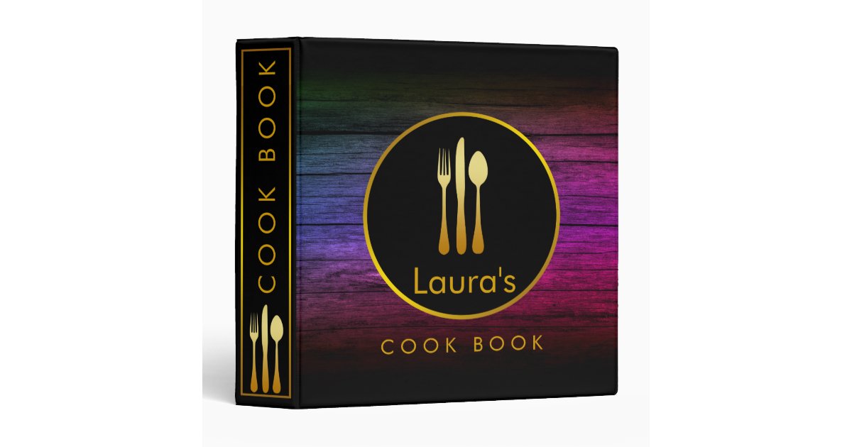 Rustic Wooden Recipe Book Family Cook Kitchen Binder | Zazzle