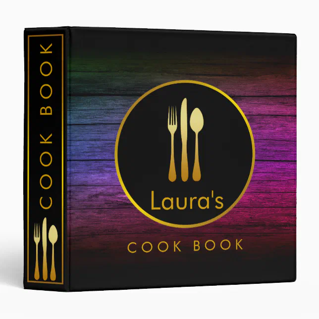 Rustic Wooden Recipe Book Family Cook Kitchen Binder | Zazzle