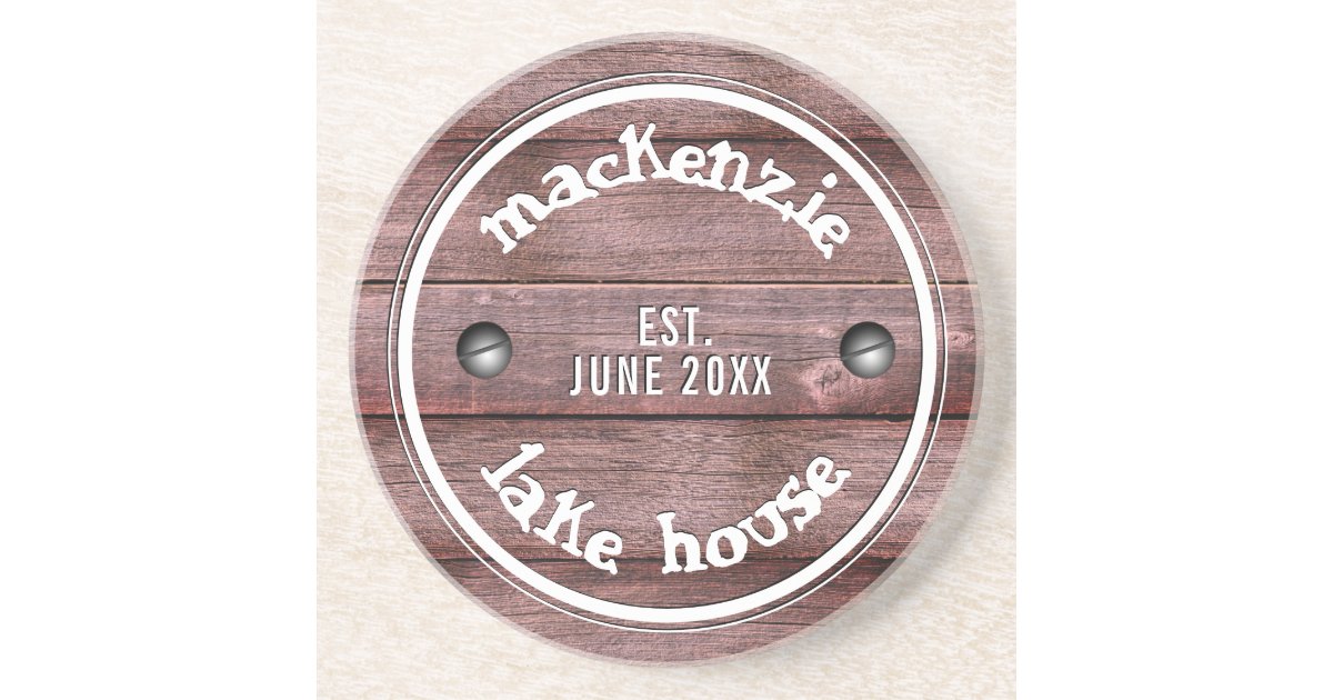 Rustic Wooden Weathered Fence Faux Engraved Coaster | Zazzle