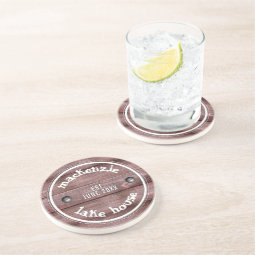 Rustic Wooden Weathered Fence Faux Engraved Coaster | Zazzle
