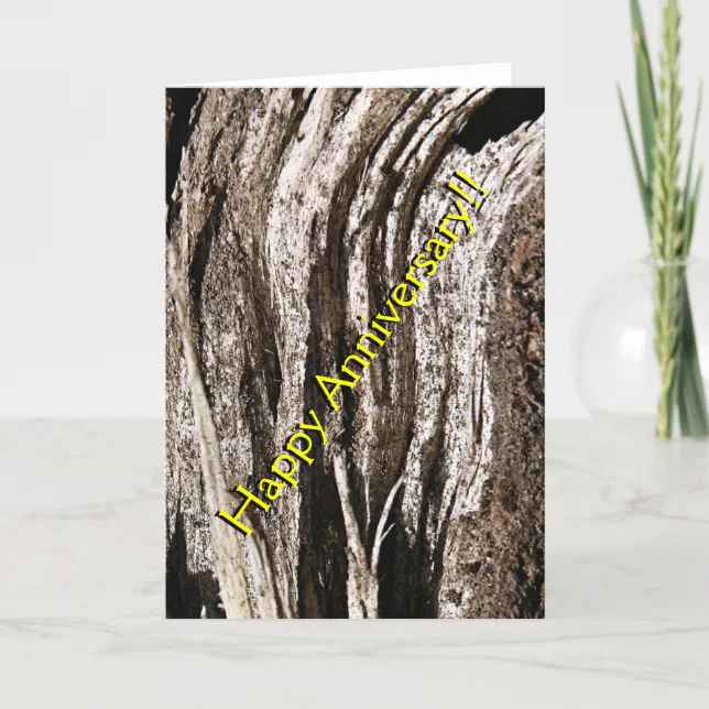 Rustic Woodgrain Anniversary Card | Zazzle
