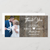 Rustic woodgrain barn wedding thank you | Zazzle