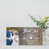 Rustic woodgrain barn wedding thank you | Zazzle