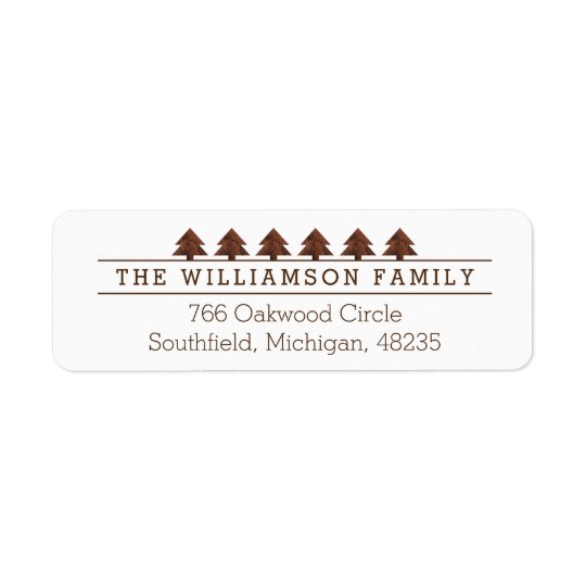 Rustic Woodgrain Outdoor Pine Tree Forest Family Label | Zazzle.com