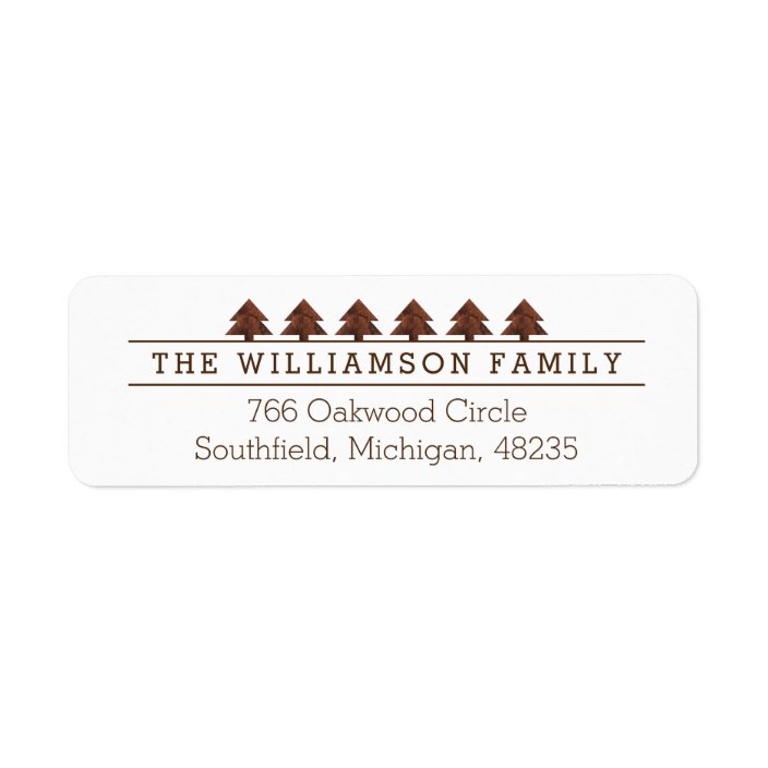 Rustic Woodgrain Outdoor Pine Tree Forest Family Label | Zazzle.com