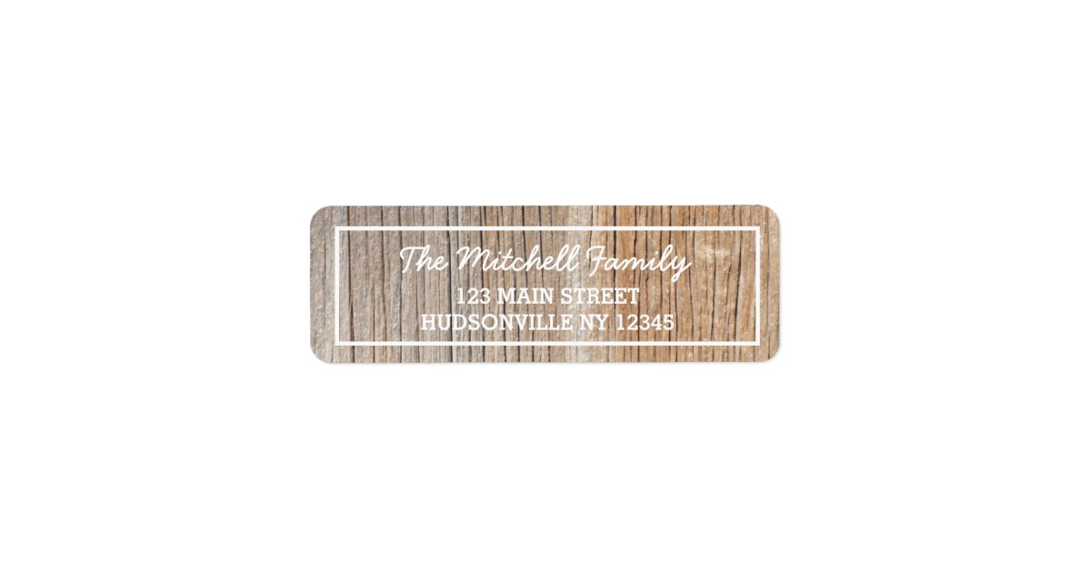 Rustic Woodgrain Personalized Address Label | Zazzle