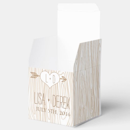 Rustic Woodgrain wedding favor box | Zazzle