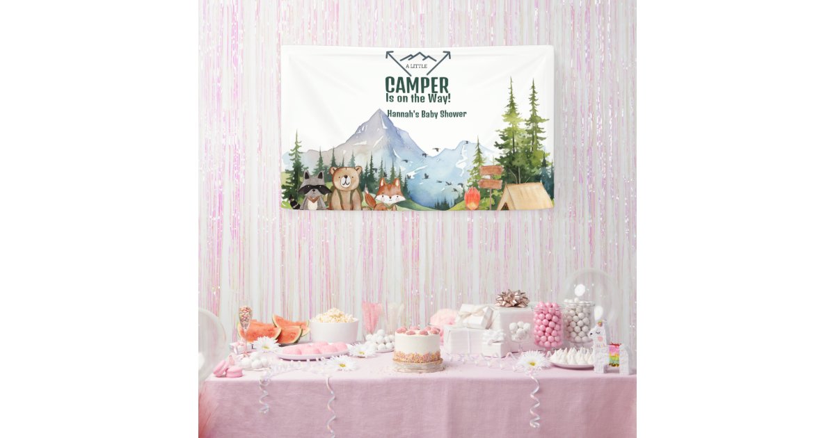 Rustic Woodland Animal Baby shower Welcome Sign | Zazzle