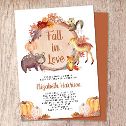 Rustic Woodland Animals Autumn Baby Shower Invitation | Zazzle