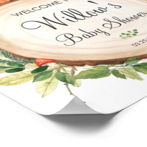 Rustic Woodland Animals Baby Shower Welcome Sign | Zazzle