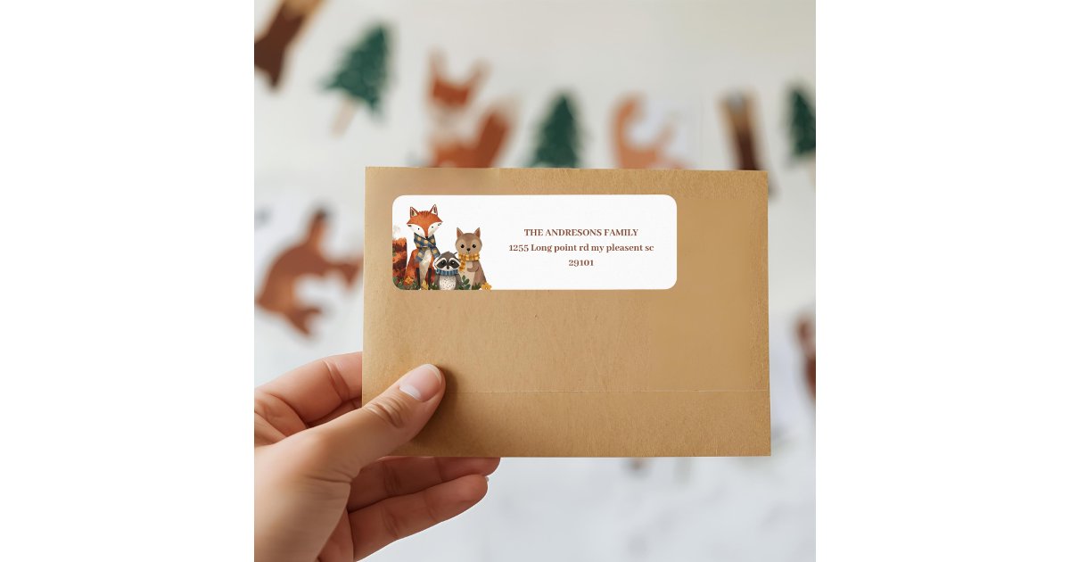 Rustic Woodland Animals Label | Zazzle