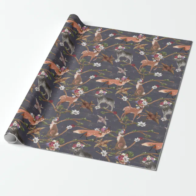 Rustic Woodland Animals Wrapping Paper | Zazzle