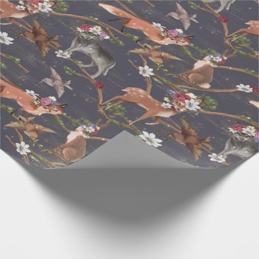 Rustic Woodland Animals Wrapping Paper | Zazzle