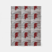 rustic woodland barn wood red buffalo plaid bear fleece blanket | Zazzle
