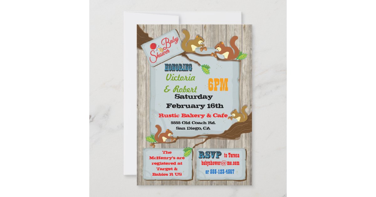 Rustic Woodland Couples Baby Shower Invitations | Zazzle Rustic Woodland Couples Baby Shower Invitations | Zazzle