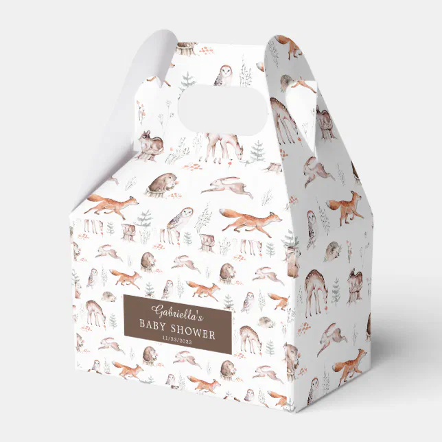 Rustic Woodland Forest Animals Baby Shower Favor Boxes | Zazzle