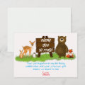 Rustic Woodland Forest Animals Birthday Thank You Card | Zazzle