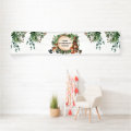 Rustic Woodland Forest Greenery Animals Birthday Banner | Zazzle