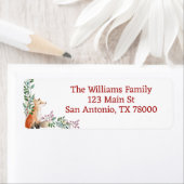 Rustic Woodland Fox Holiday Return Address Label | Zazzle