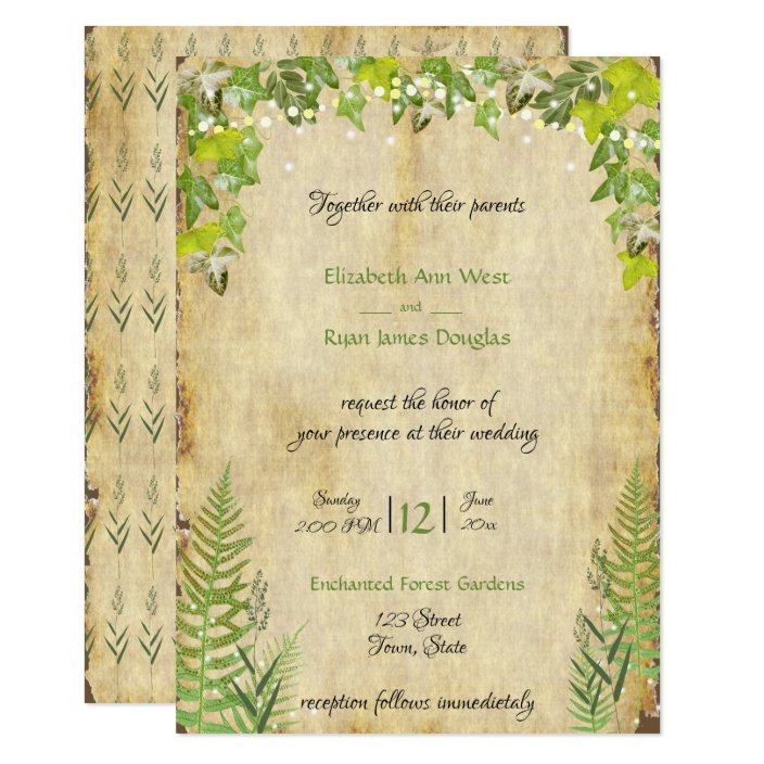 Rustic Woodland Ivy, Lights Wedding Invitation | Zazzle.com