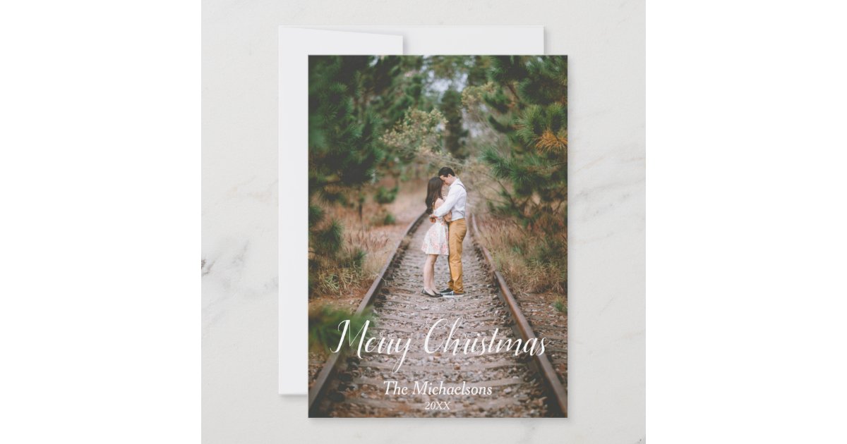 Rustic Woodland Merry Christmas Holiday Card | Zazzle