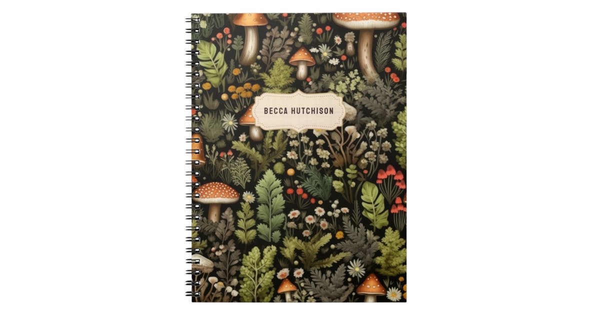 Rustic Woodland Mushroom Forest Notebook | Zazzle