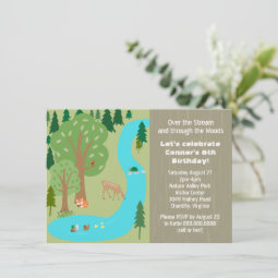Rustic Woodland Nature Birthday Party Invitation | Zazzle