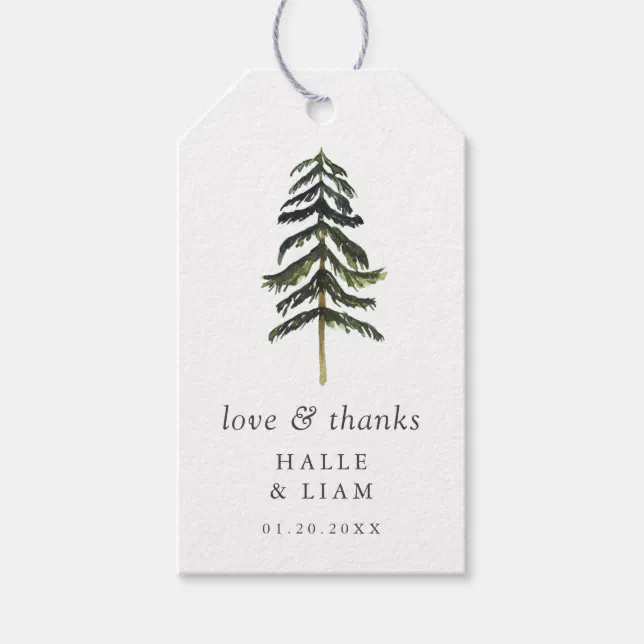 Rustic Woodland Pine Tree Wedding Gift Tags | Zazzle
