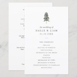 Rustic Woodland Pine Tree Wedding Program | Zazzle