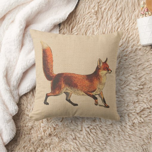 Rustic Woodland Red Fox Pillow | Zazzle