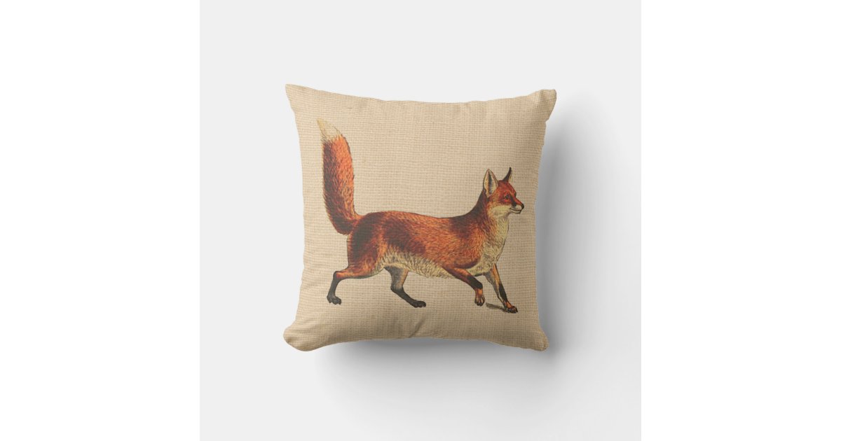 Rustic Woodland Red Fox Pillow | Zazzle