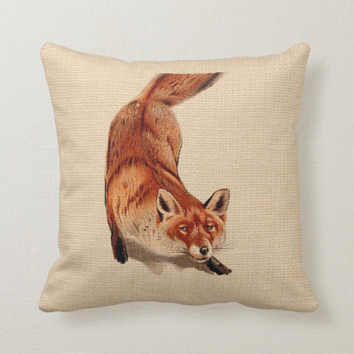 Rustic Woodland Red Fox Pillow | Zazzle.com