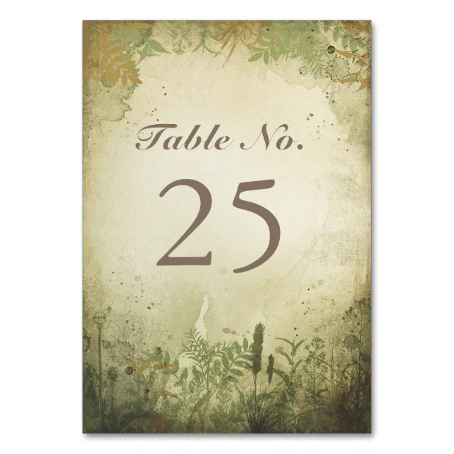 Rustic WOODLAND table number cards | Zazzle