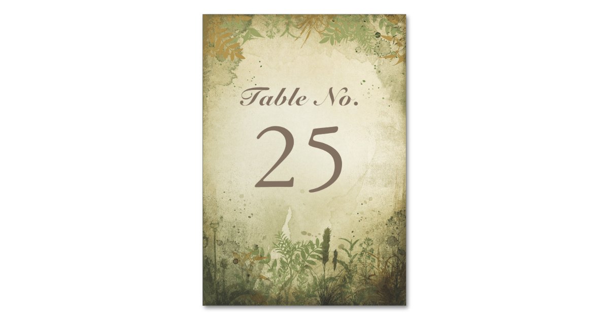 Rustic WOODLAND table number cards | Zazzle