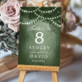 Rustic Woodland Tree String Of Lights Green Table Number | Zazzle