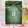 Rustic Woodland Tree String Of Lights Green Table Number | Zazzle