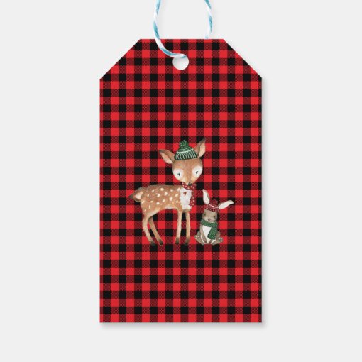 Rustic Woodland Winter Wonderland Baby Animals Gift Tags | Zazzle