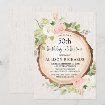Rustic woodland women birthday party adult any age invitation | Zazzle