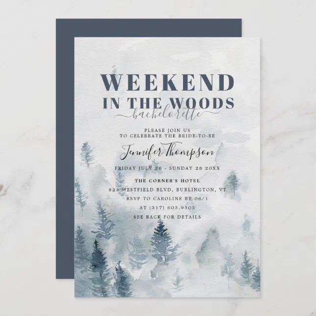 Rustic Woods Cabin Bachelorette Weekend Itinerary Invitation | Zazzle