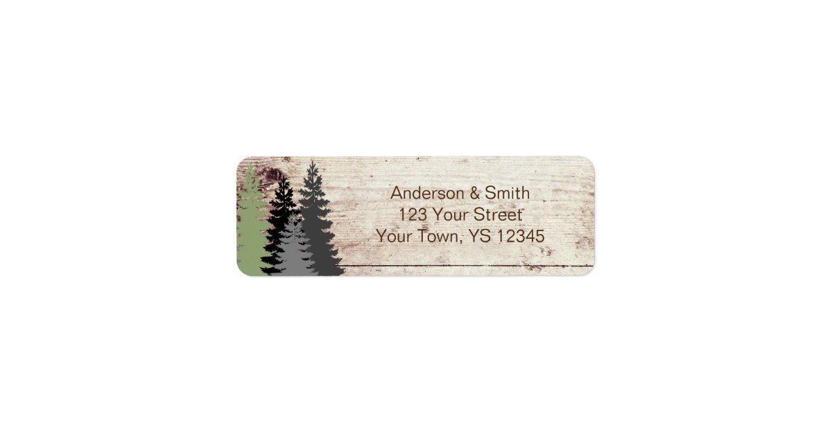 Rustic Woods Evergreen Pine Label | Zazzle