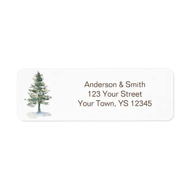 Rustic Woods Evergreen Pine with Lights Label | Zazzle