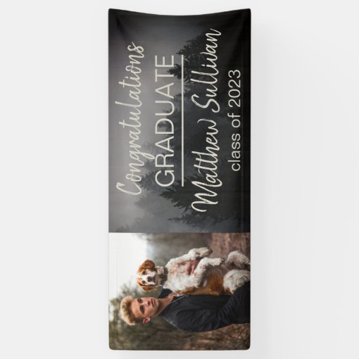 Rustic Woodsy Congratulations Graduate Photo Banner | Zazzle