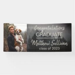 Rustic Woodsy Congratulations Graduate Photo Banner | Zazzle