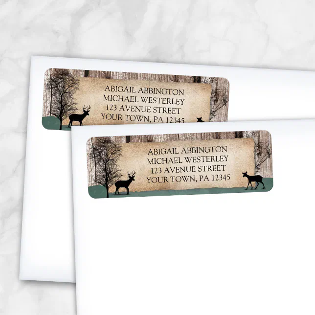 Rustic Woodsy Deer Address Labels | Zazzle