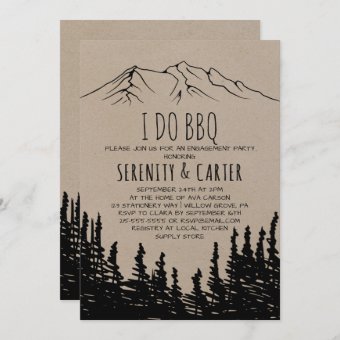 Rustic Woodsy Mountain I Do BBQ Invitation | Zazzle