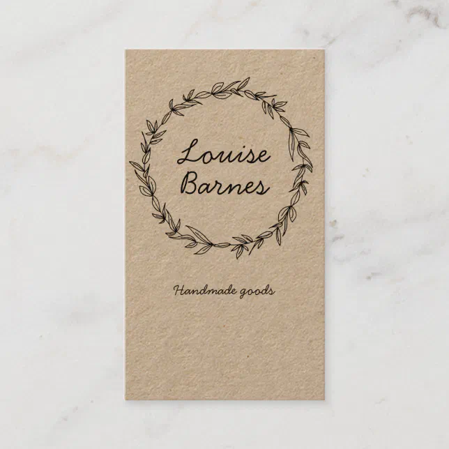 Rustic wreath business card | Zazzle