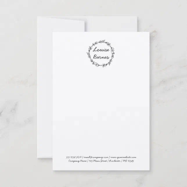 Rustic wreath note card | Zazzle
